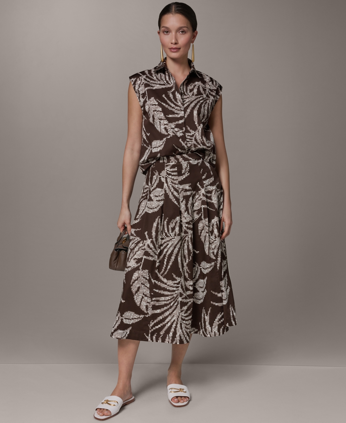 Click here for Donna Karan New York Petite Printed Pleated Skirt... prices