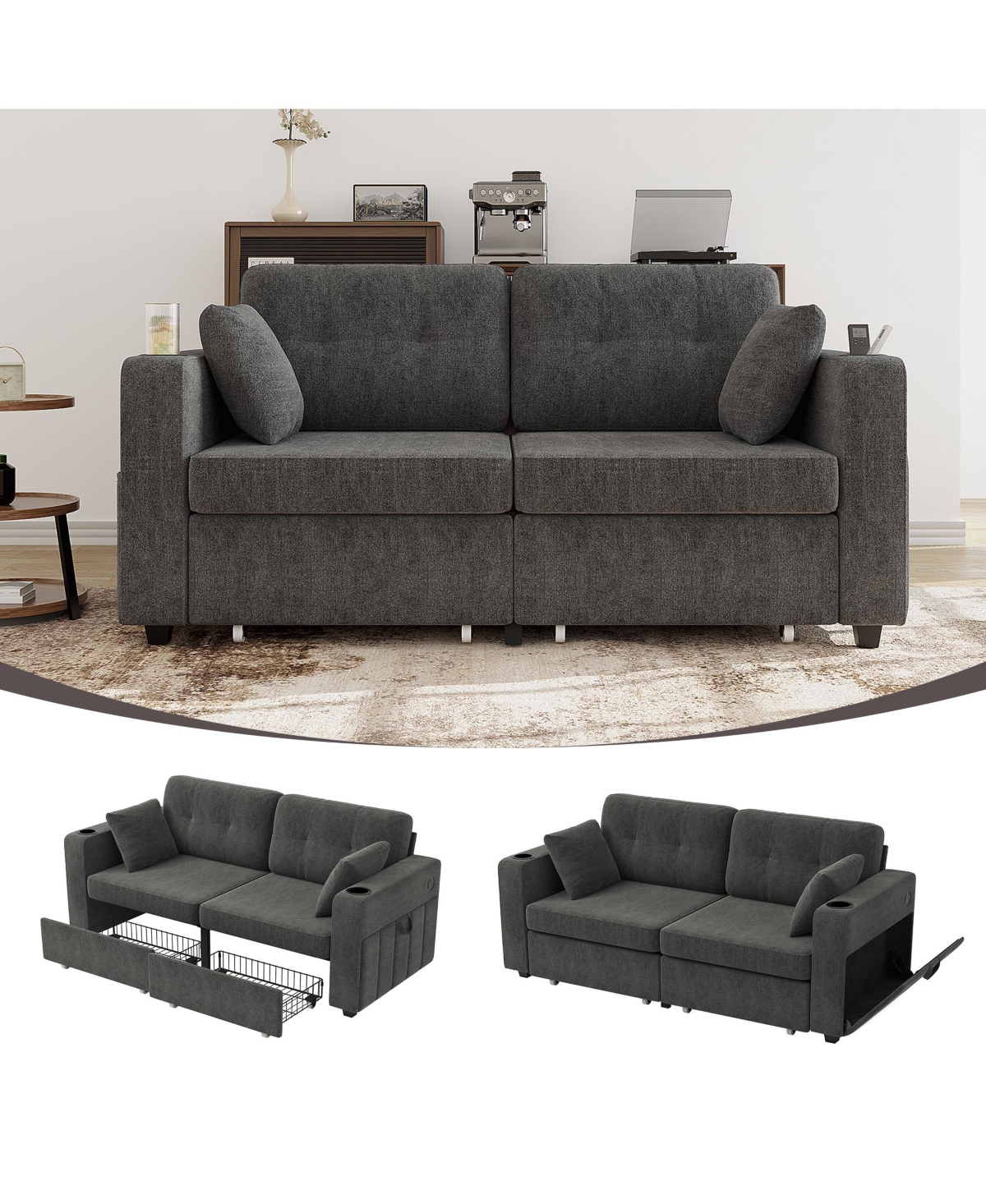 Click here for Rainsken 67 Chenille Loveseat Sofa  2-Seater Couch... prices
