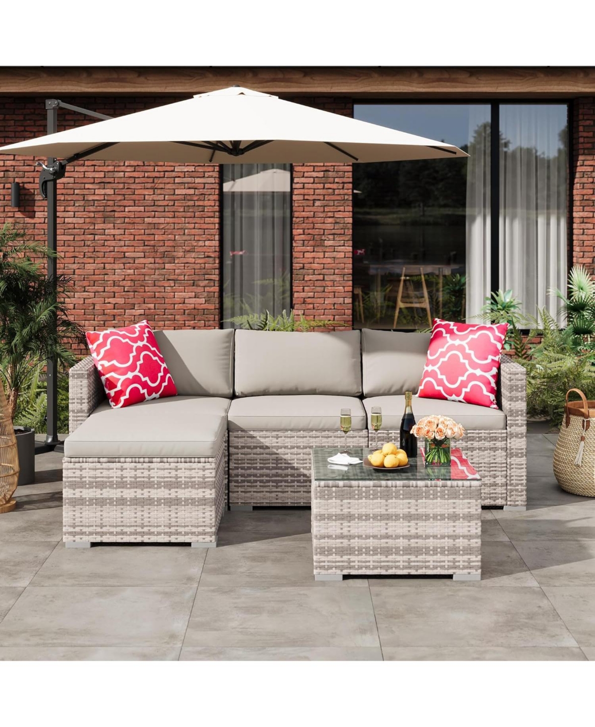 Click here for gaomon 5-Piece Patio Conversation Set with Glass S... prices