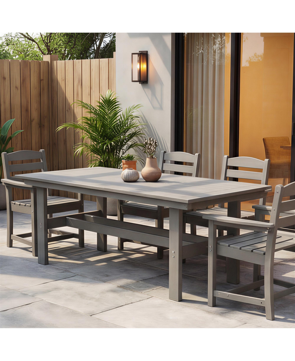 Click here for Homsee 71 Hdpe Outdoor Dining Table with Umbrella... prices