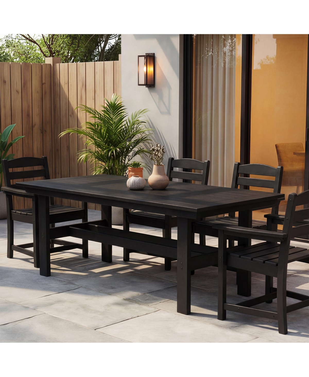 Click here for Homsee 71 Hdpe Outdoor Dining Table with Umbrella... prices