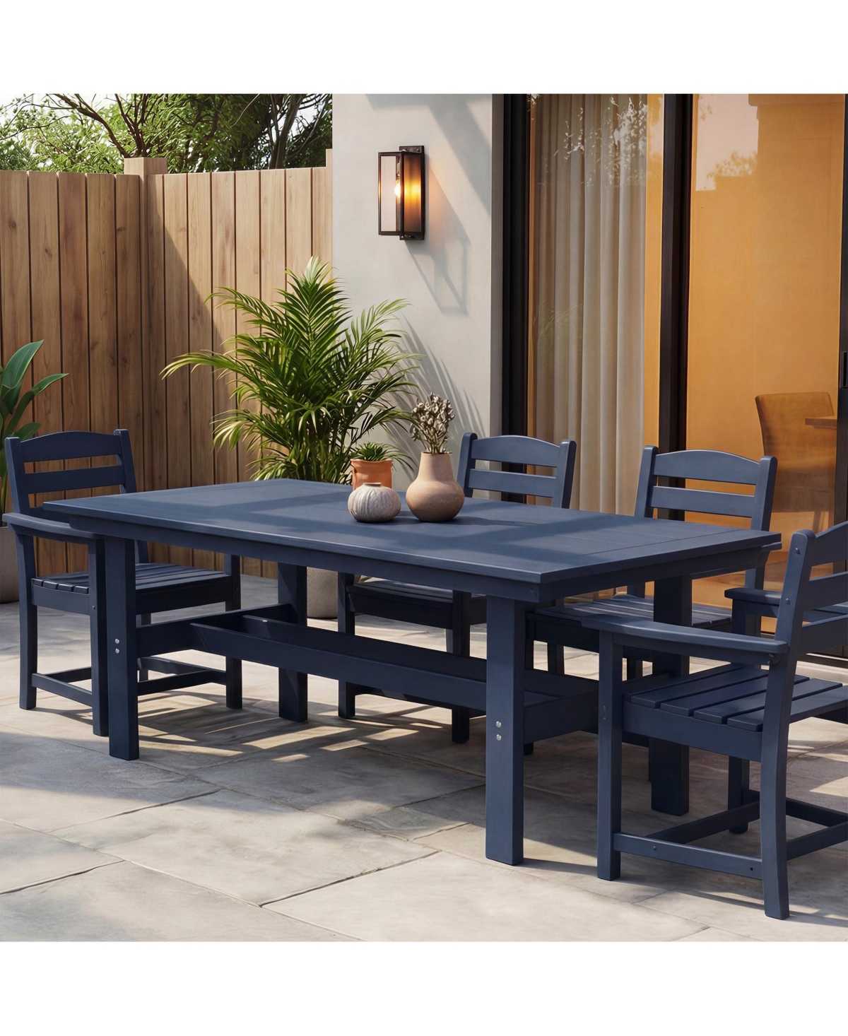 Click here for Homsee 71 Hdpe Outdoor Dining Table with Umbrella... prices