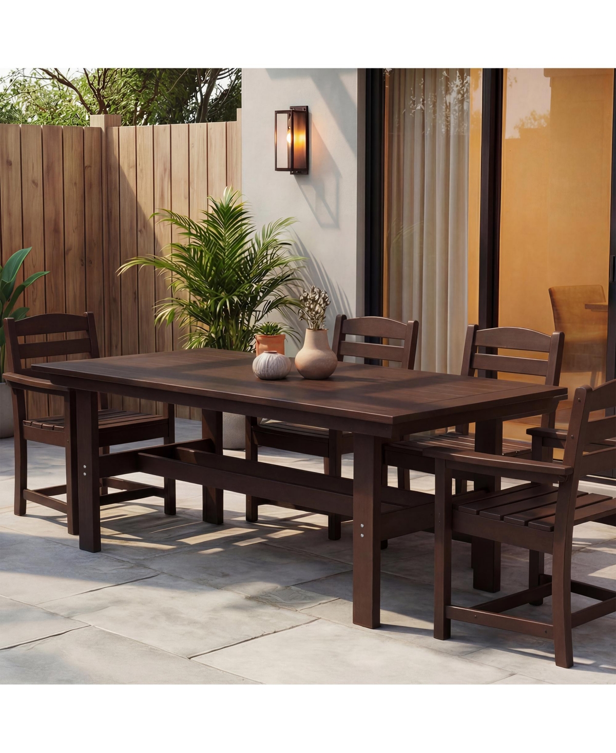 Click here for Homsee 71 Hdpe Outdoor Dining Table with Umbrella... prices