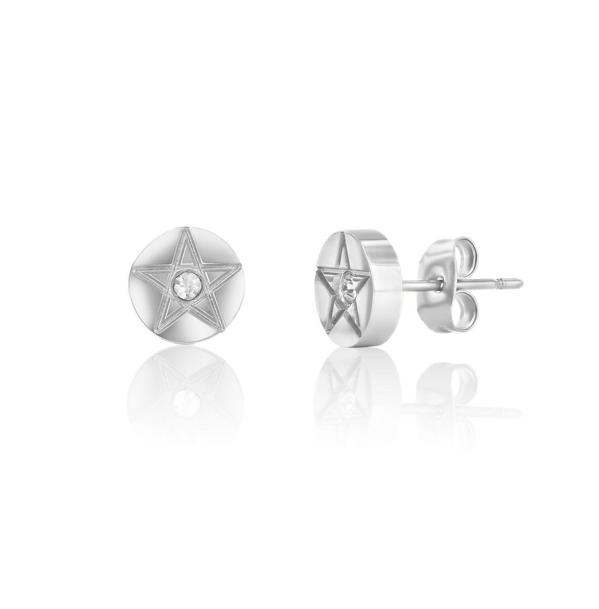 Click here for Metallo Stainless Steel  Round Star Cz Studs - Sil... prices