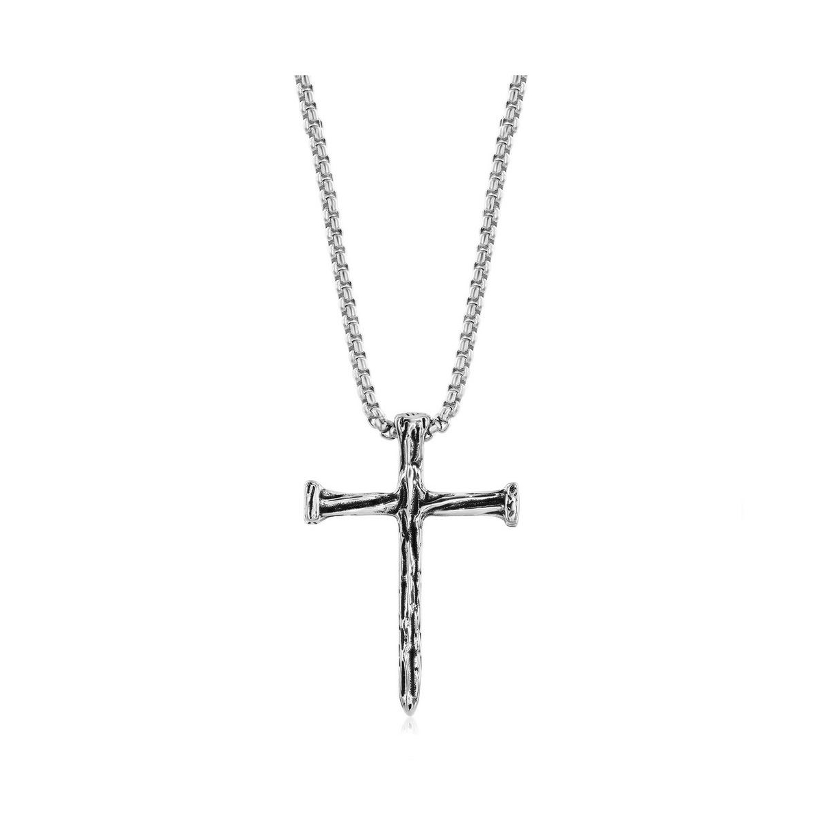 Click here for Metallo Stainless Steel  Textured Cross Necklace -... prices