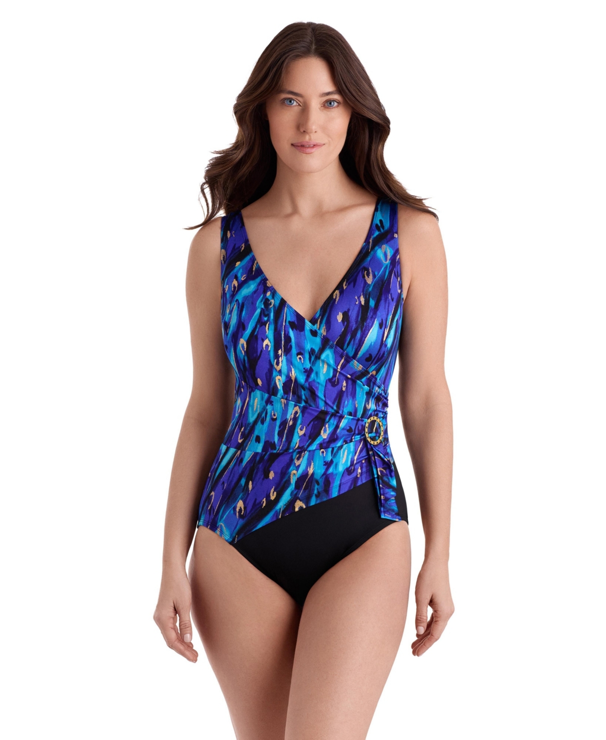 Click here for Longitude Womens Gilded Garden Buckle Shirred Surp... prices