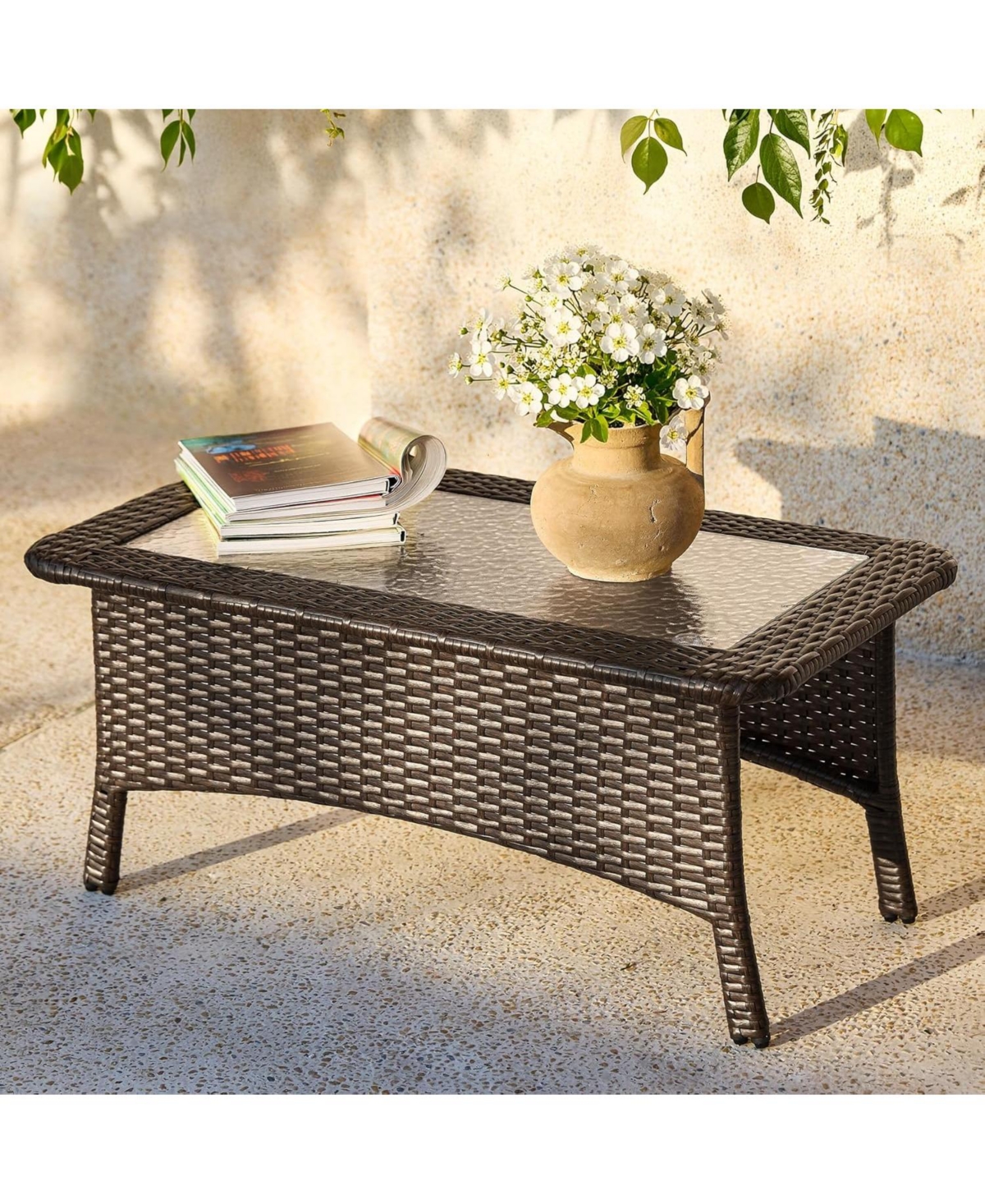Click here for Tribesigns Outdoor Wicker Coffee Table with Hammer... prices