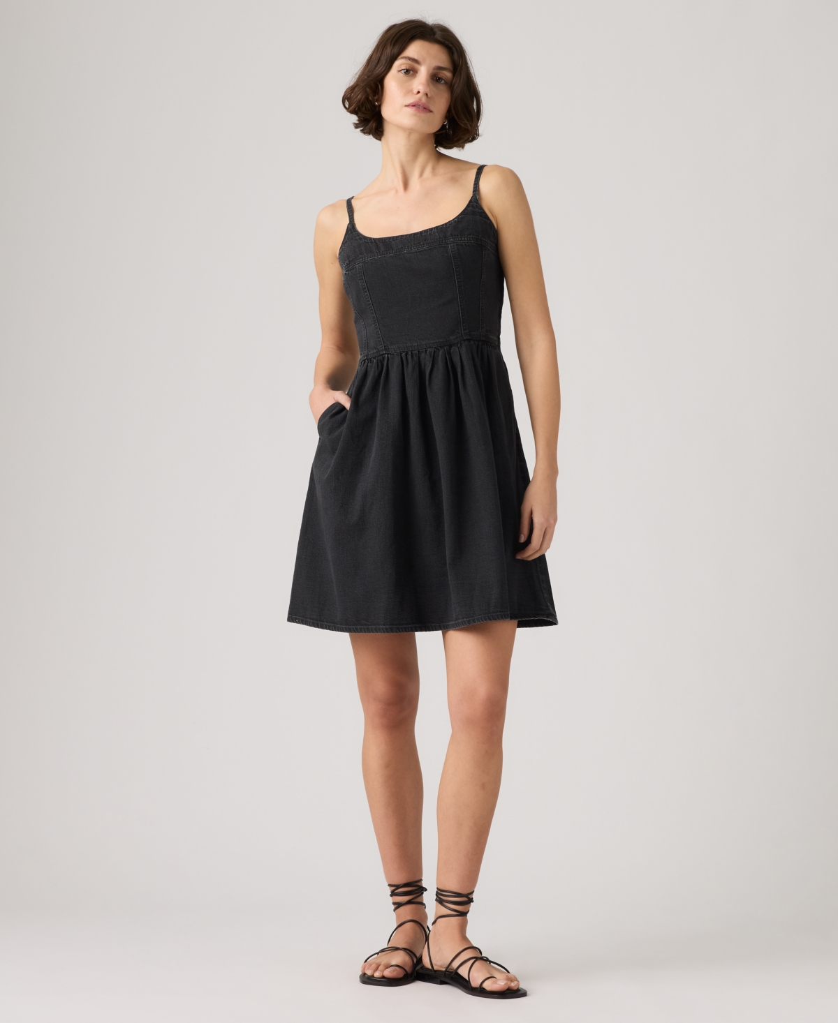 Click here for Levis Womens Jadine Square Neck Denim Mini Dress -... prices