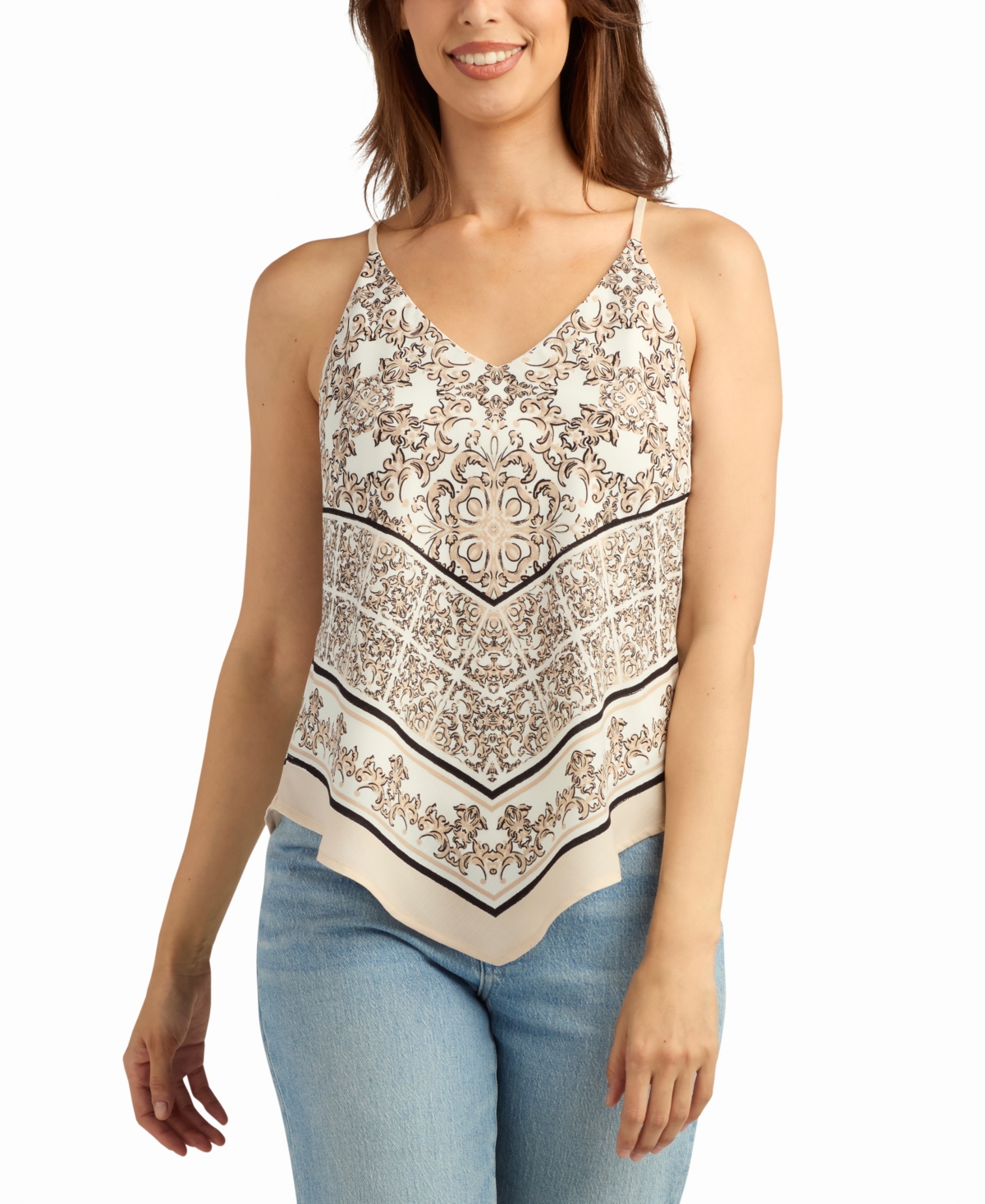 Click here for Bcx Womens Printed V-Neck Top - Pat S prices