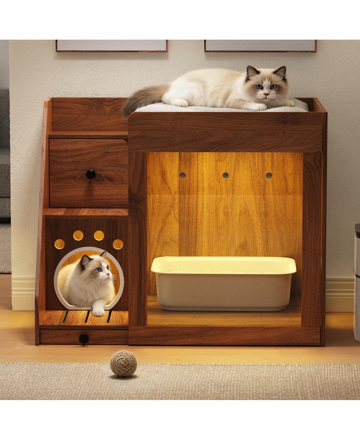 Click here for 6thdruple Modern Cat House with Glass Door  Rgb Li... prices