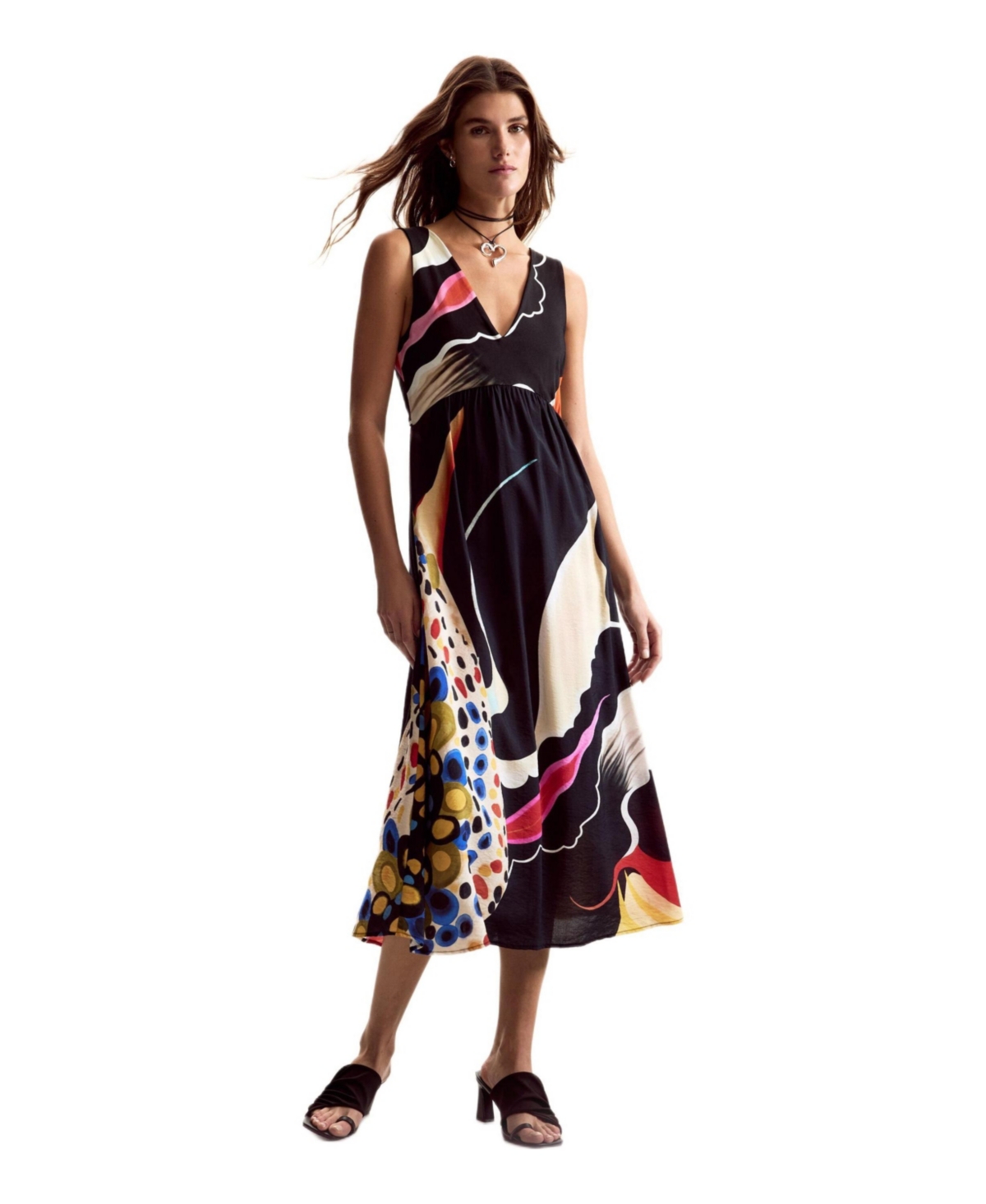 Click here for Desigual Womens Sleeveless Midi Dress - Black prices