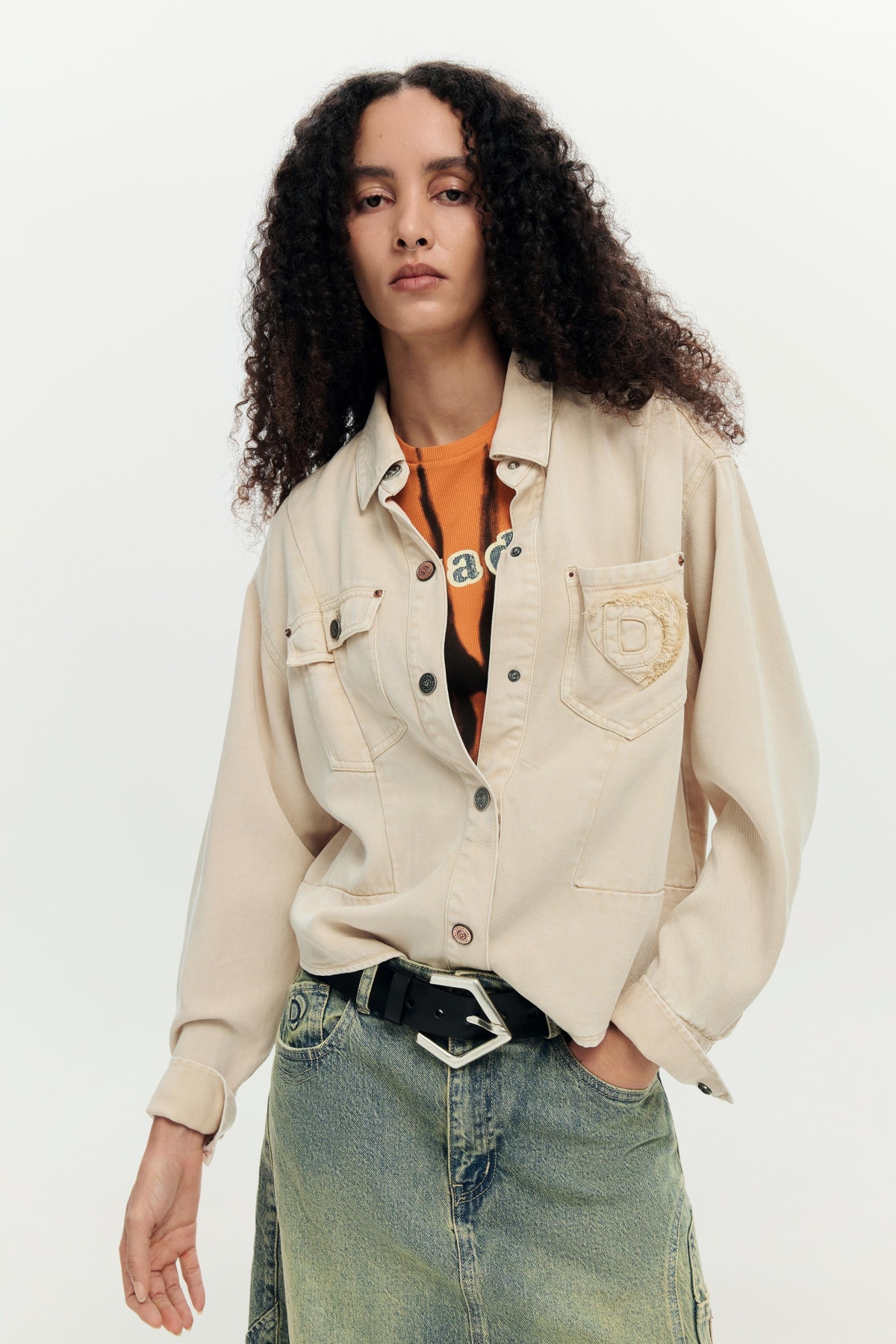 Click here for Desigual Womens Denim trucker jacket - Off white prices