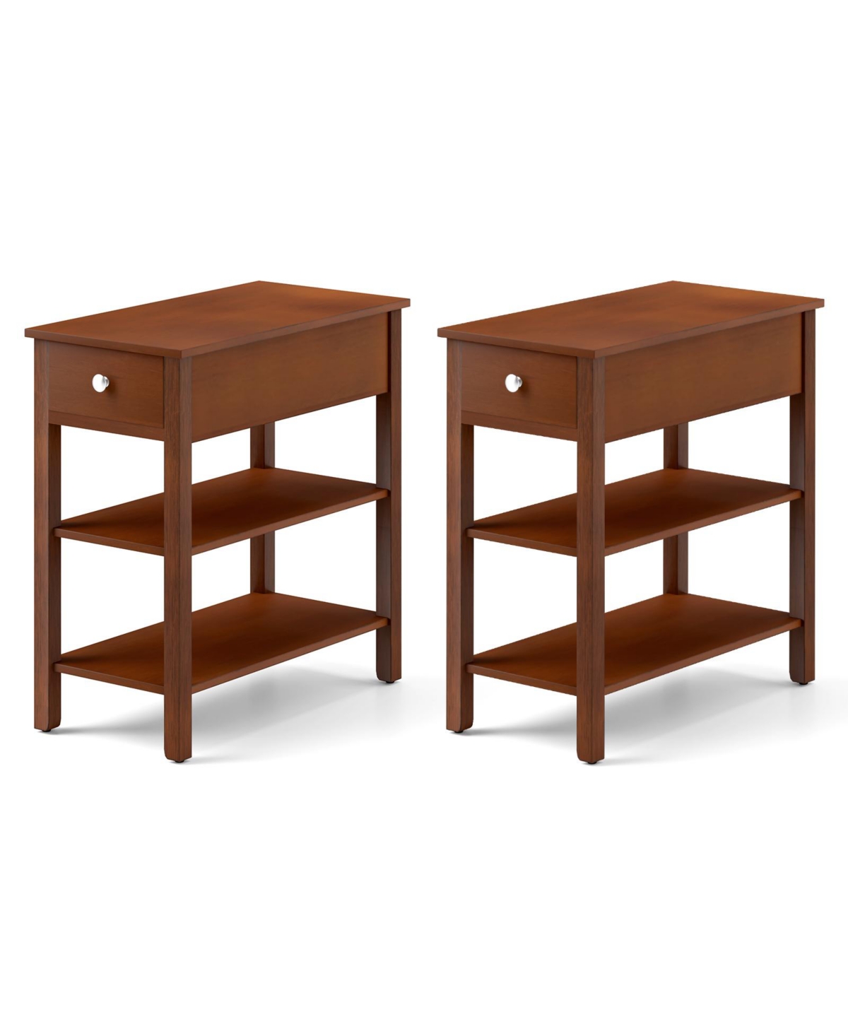 Click here for Gouun Set of 2 3-Tier Narrow End Tables with Drawe... prices