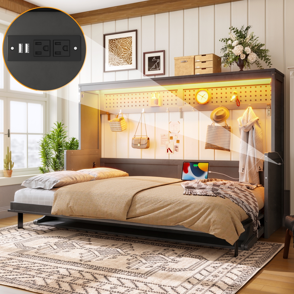 Click here for Streamdale Furniture Full Size Murphy Bed with a d... prices