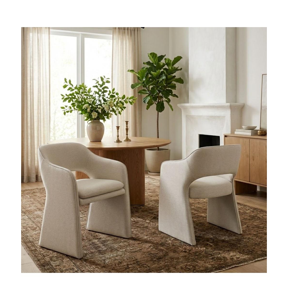 Click here for Maison Boucle Set of 2 Dining Chairs  19-Inch Upho... prices
