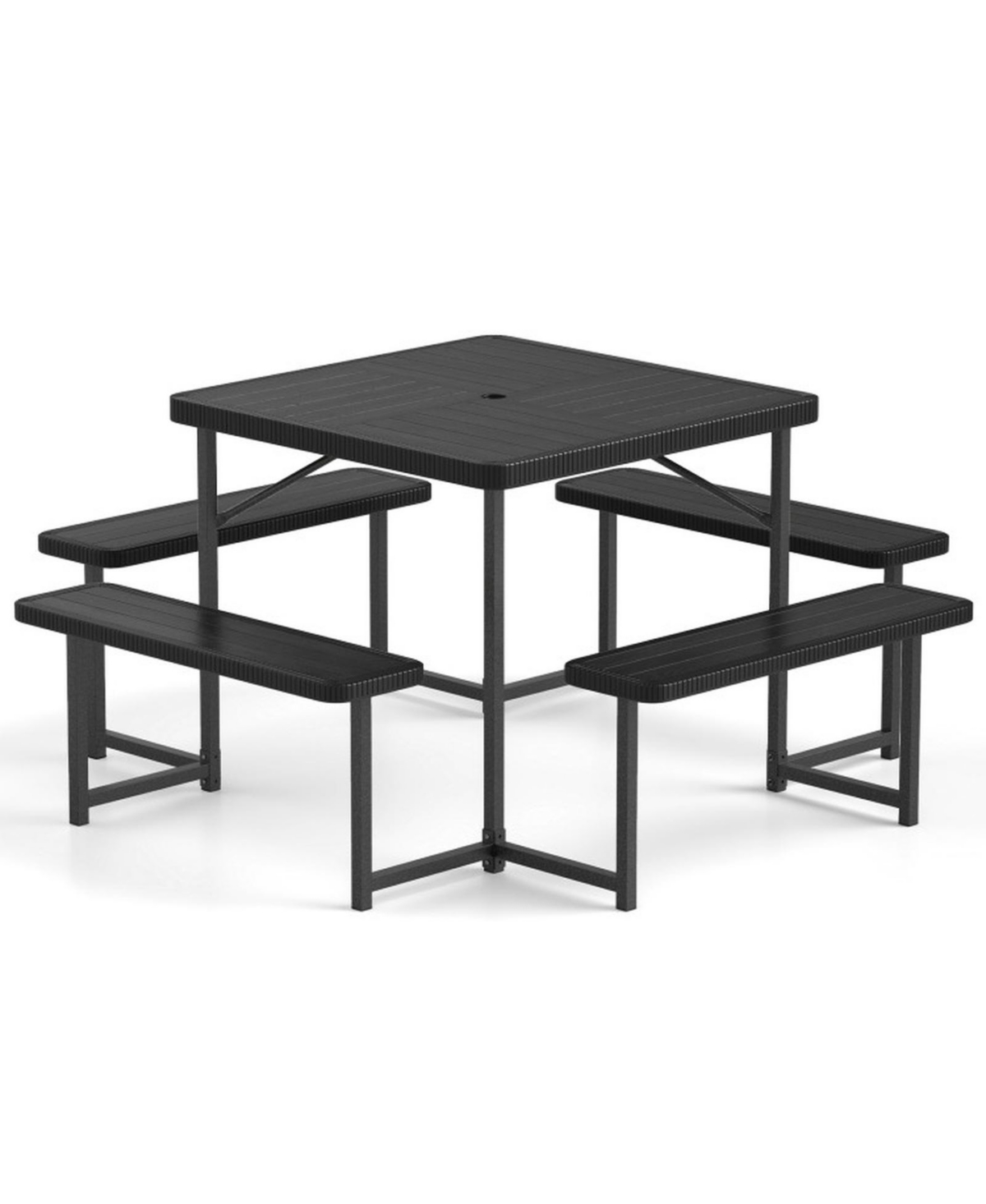 Click here for Gouun Square Hdpe Outdoor Picnic Table and 4-Bench... prices