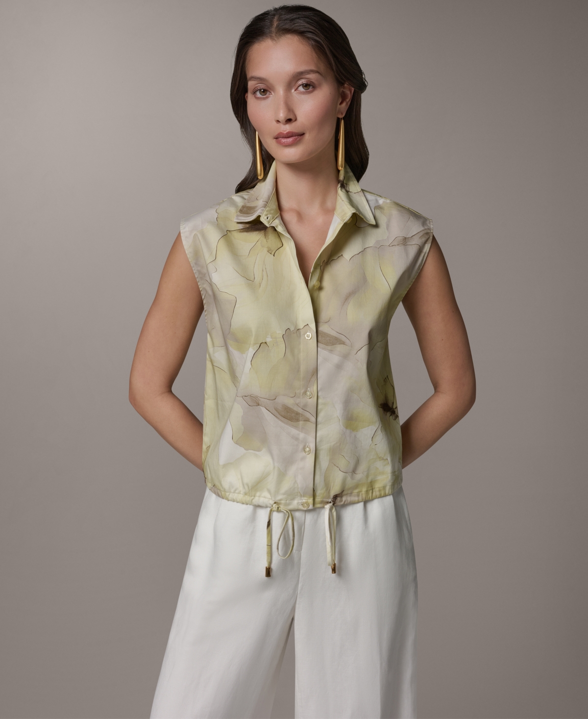 Click here for Donna Karan New York Womens Collared Neck Top - Ci... prices