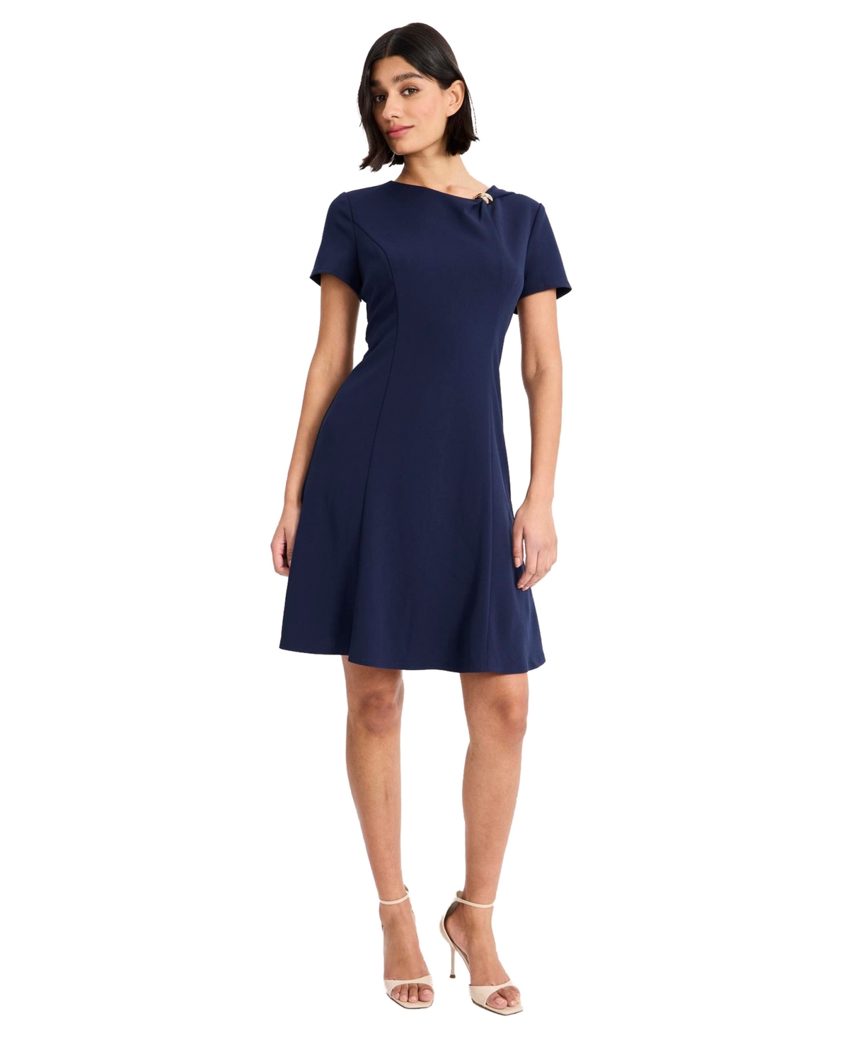 Click here for Maggy London Womens Short Sleeve Mini Dress - Navy... prices