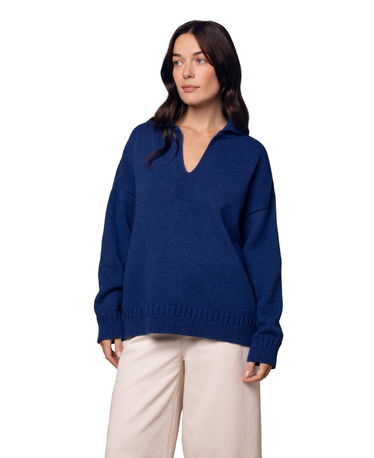 Click here for Celtic & Co. Womens Smock Sweater - Blue ink prices