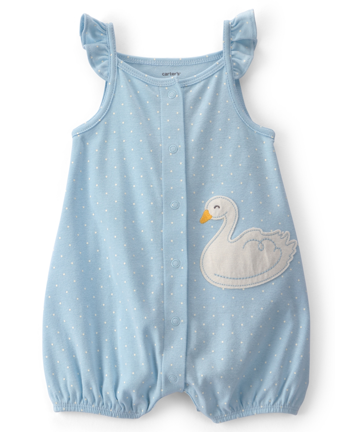Click here for Carters Baby Girls Cotton Snap-Up Romper - Dove Bl... prices