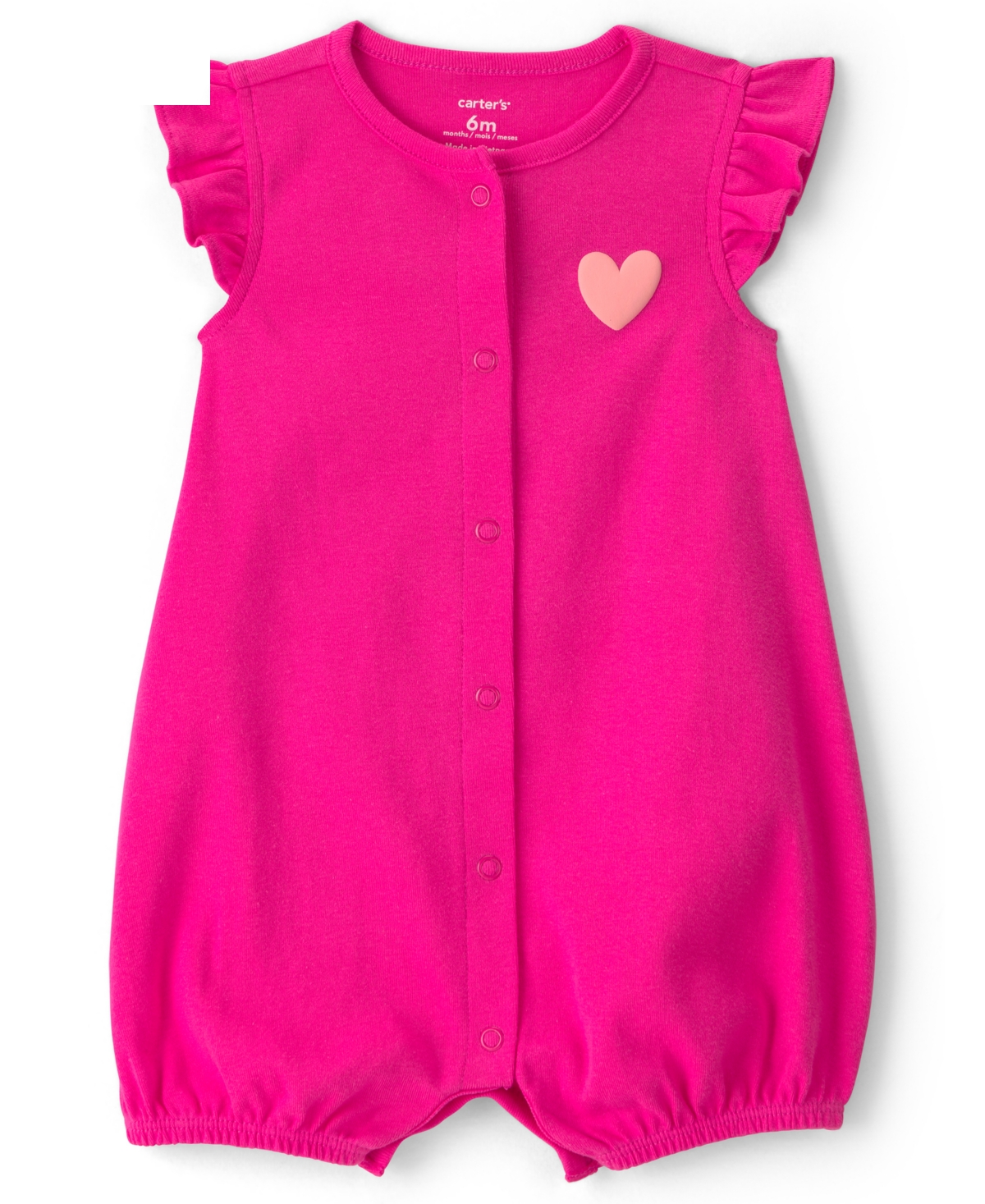 Click here for Carters Baby Girls Cotton Snap Up Rompers - Pink/L... prices