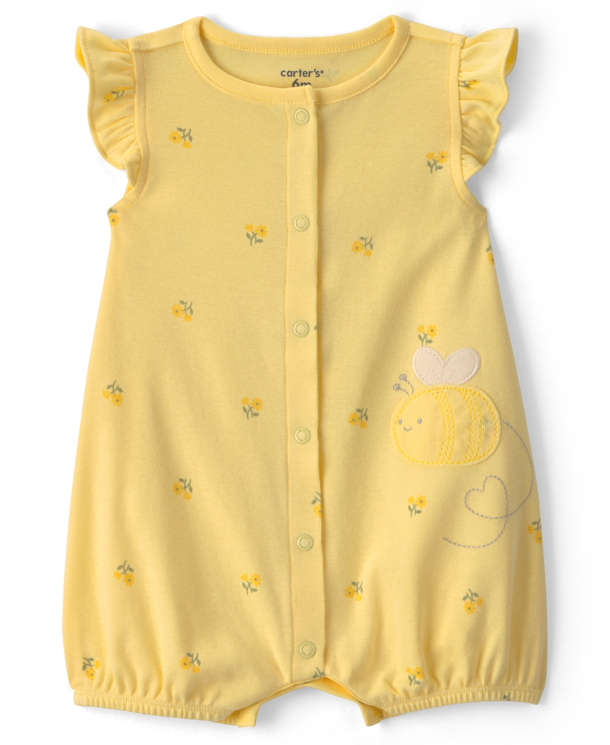 Click here for Carters Baby Girls Cotton Snap Up Rompers - Yellow... prices