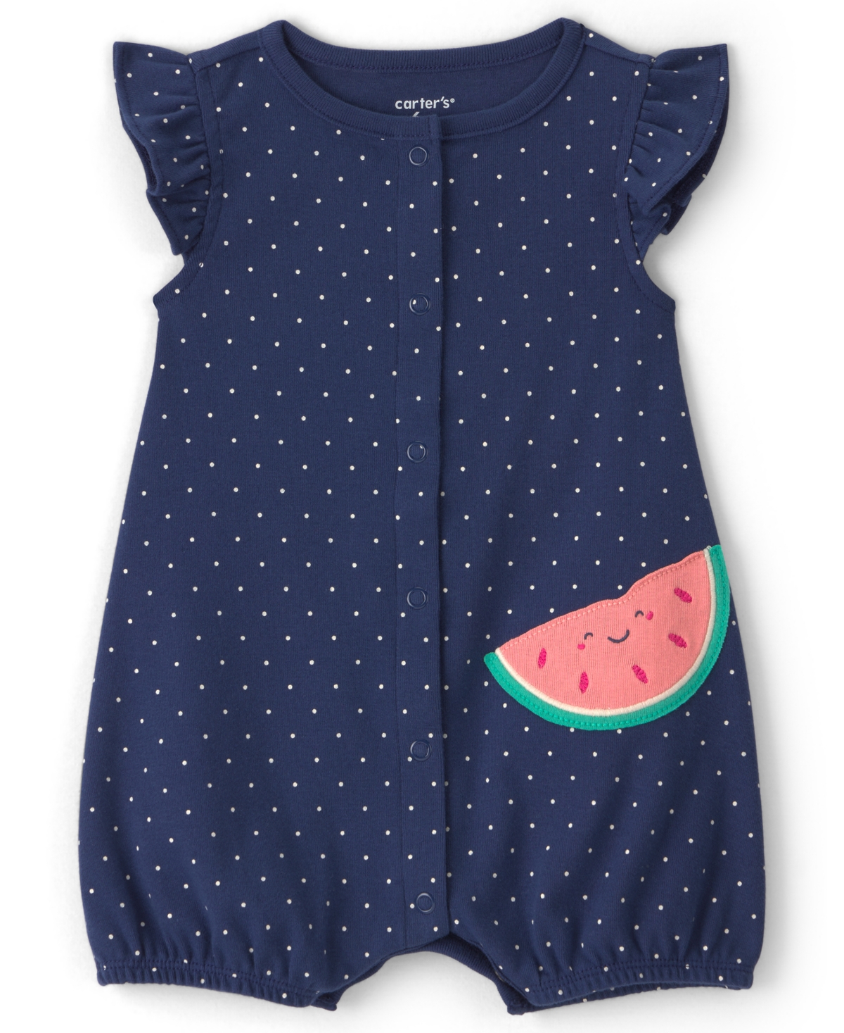 Click here for Carters Baby Girls Cotton Snap Up Rompers - Blue/W... prices