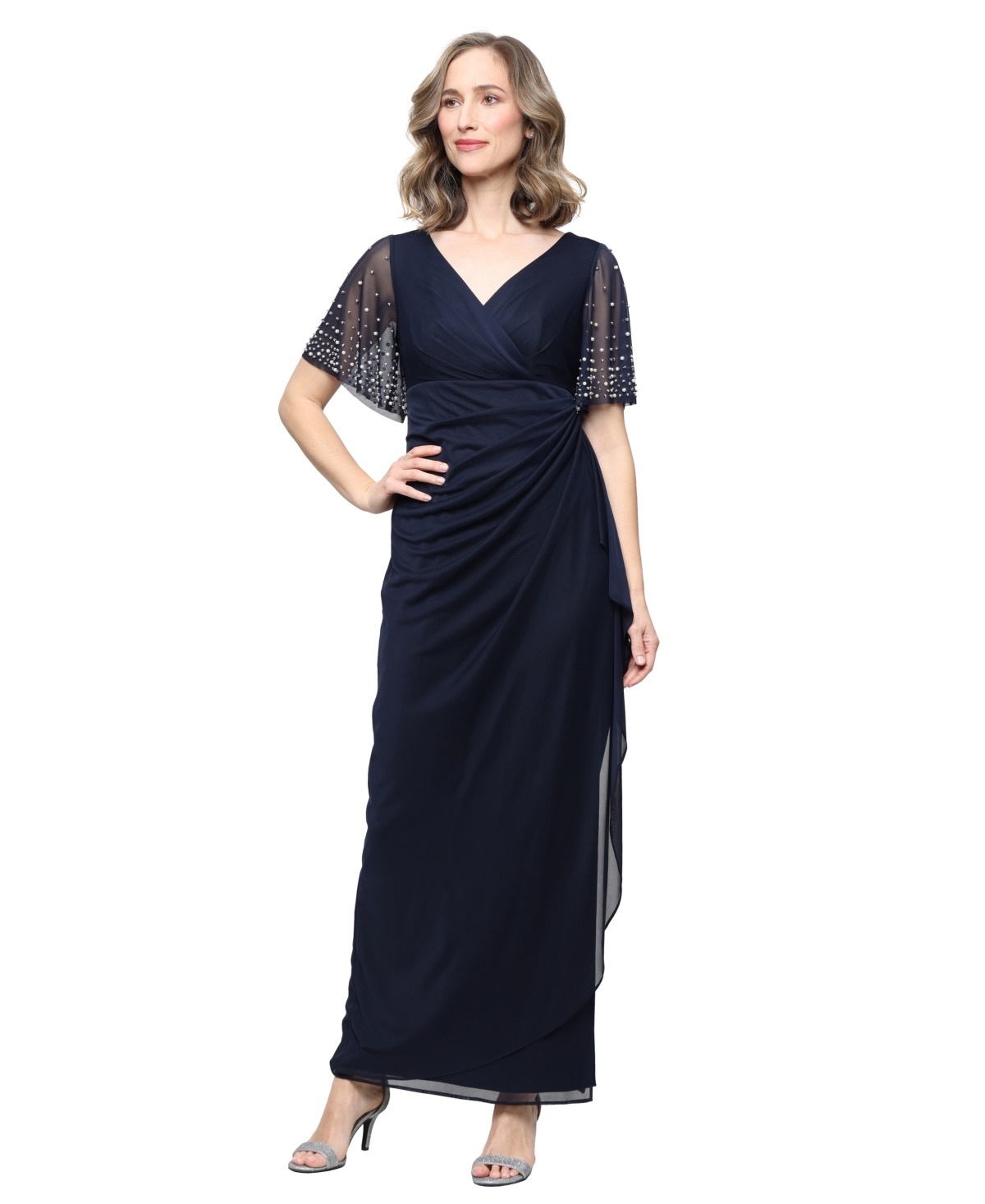 Click here for Alex Evenings Womens Embellished Flutter Sleeve Lo... prices