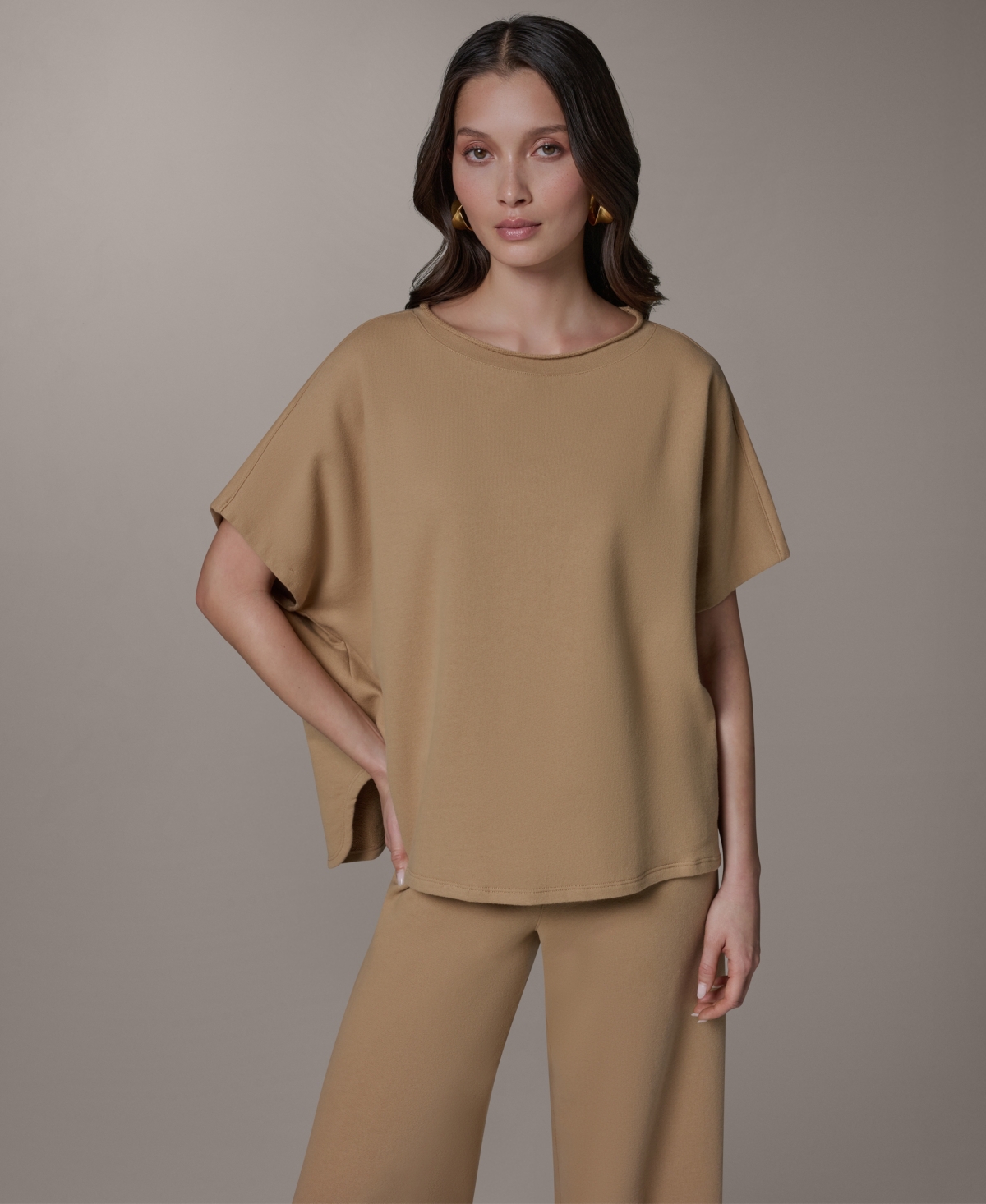 Click here for Donna Karan Weekend Womens Boat Neck Top - Fawn prices