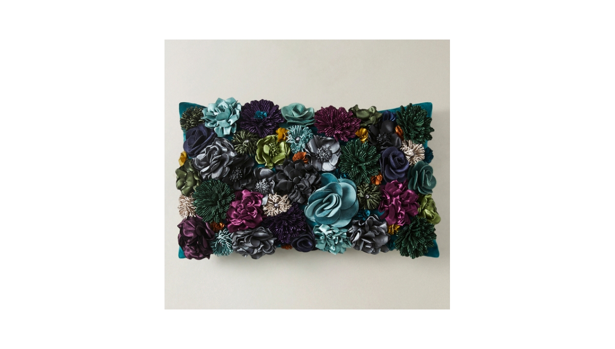 Click here for Z Gallerie Posy Lumbar Pillow - Cerulean prices