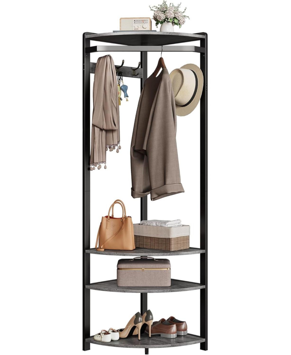 Click here for gaomon Space-Saving Corner Hall Tree with Shoe Ben... prices