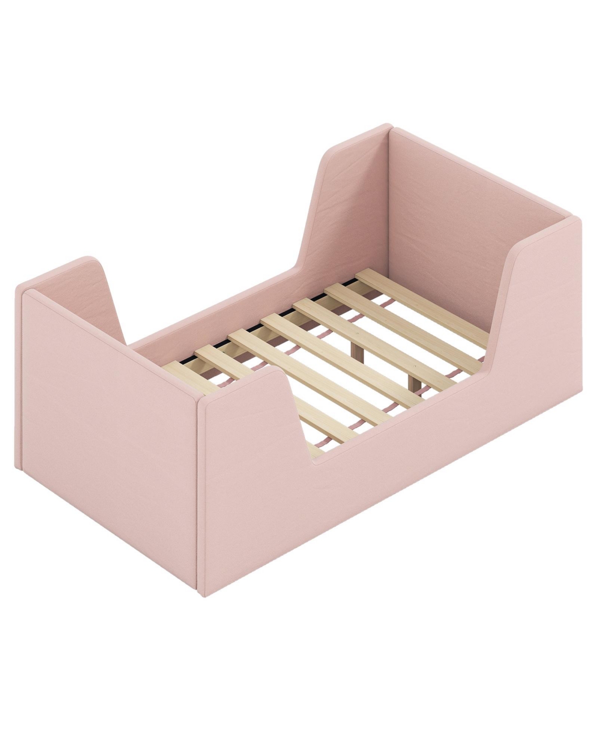 Click here for Sugift Soft Velvet Toddler Bed Frame with Built In... prices