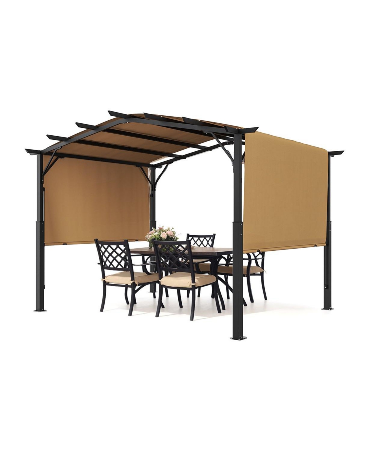 Click here for Mecale 10 x 10 Ft Outdoor Metal Pergola with Retra... prices