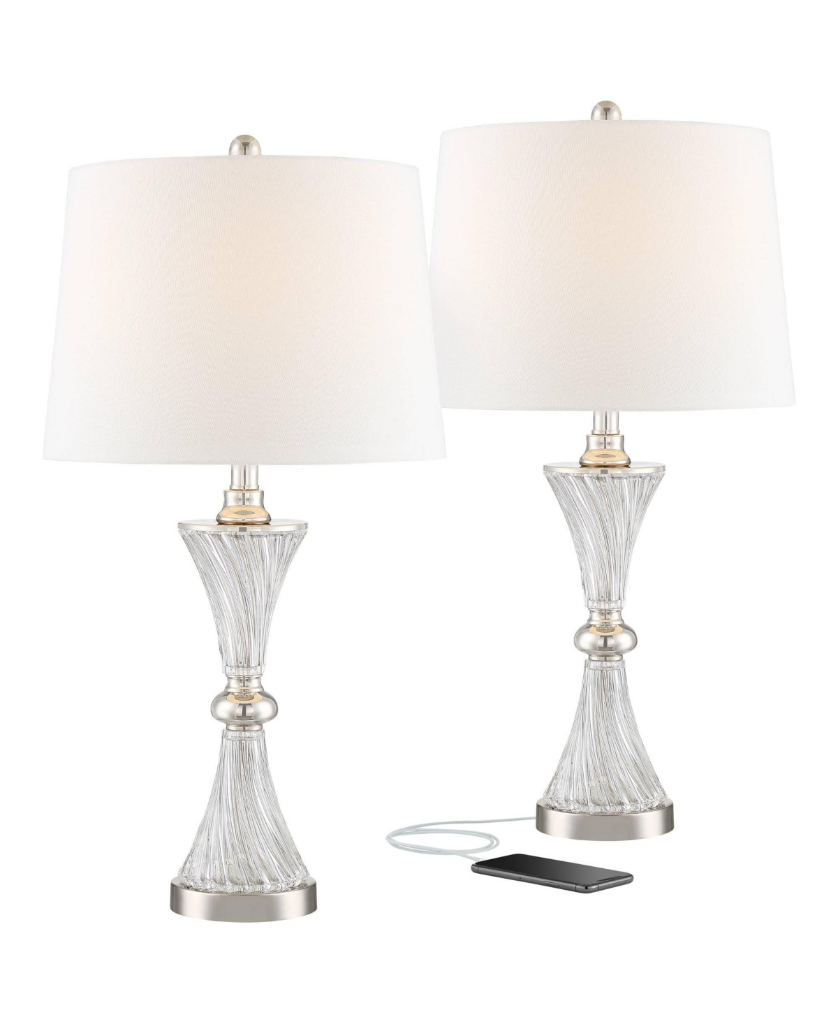 Click here for Regency Hill Luca Modern Table Lamps 25 1/2"... prices