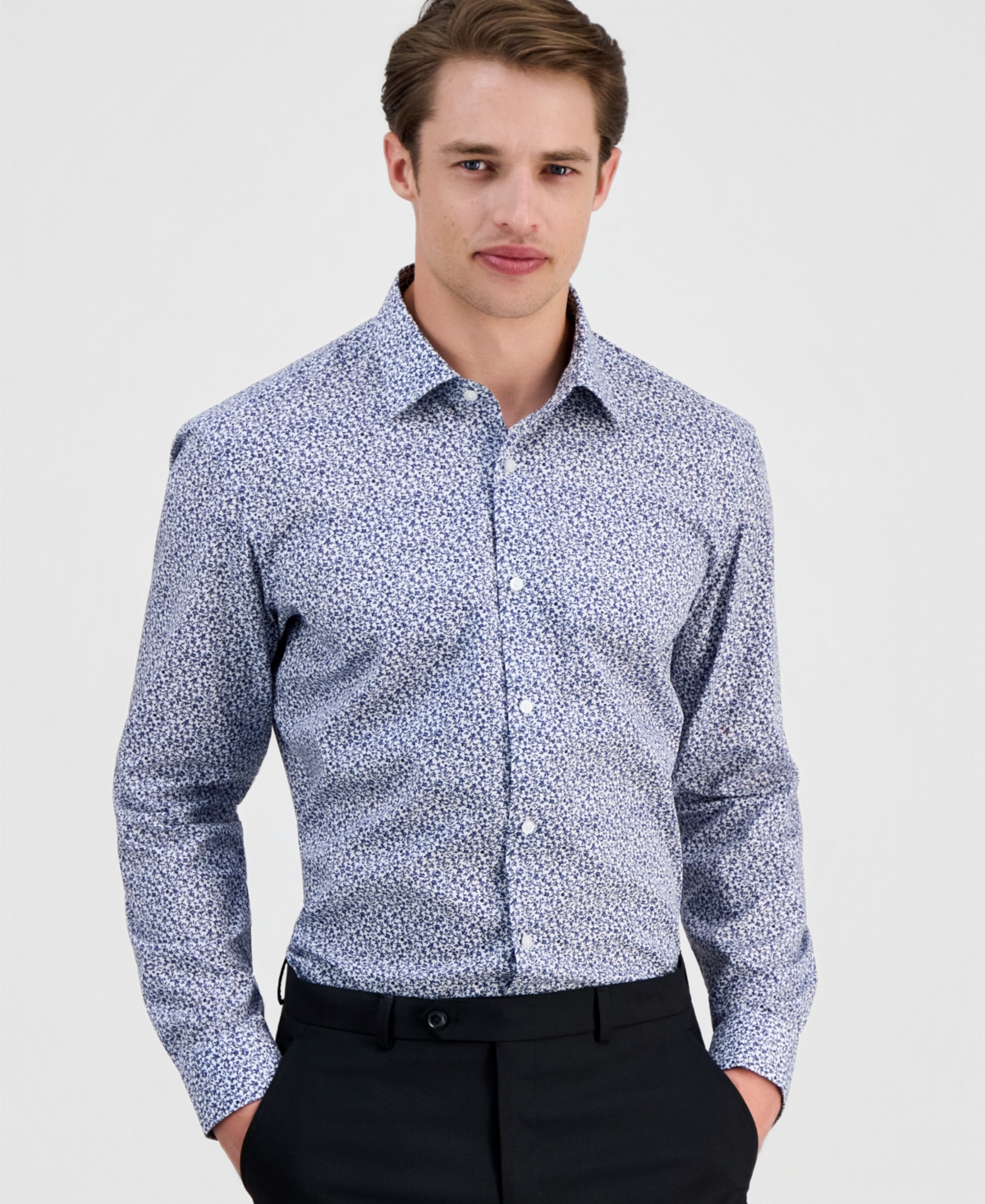 Click here for Hugo by Hugo Boss Mens Modern-Fit Patterned Dress... prices