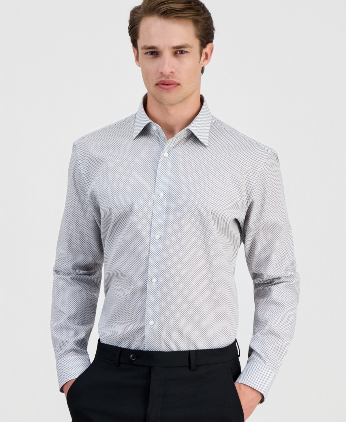 Click here for Hugo by Hugo Boss Mens Modern-Fit Patterned Dress... prices