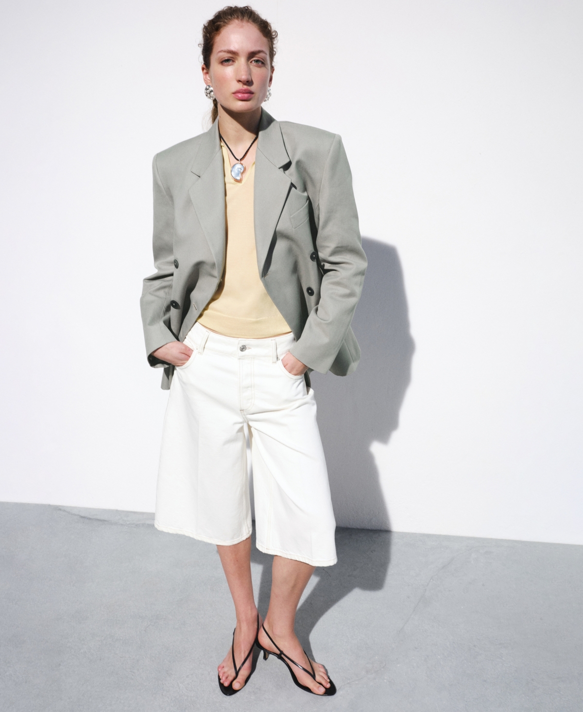 Click here for Selection Mango Womens Straight Mid-Rise Bermuda S... prices