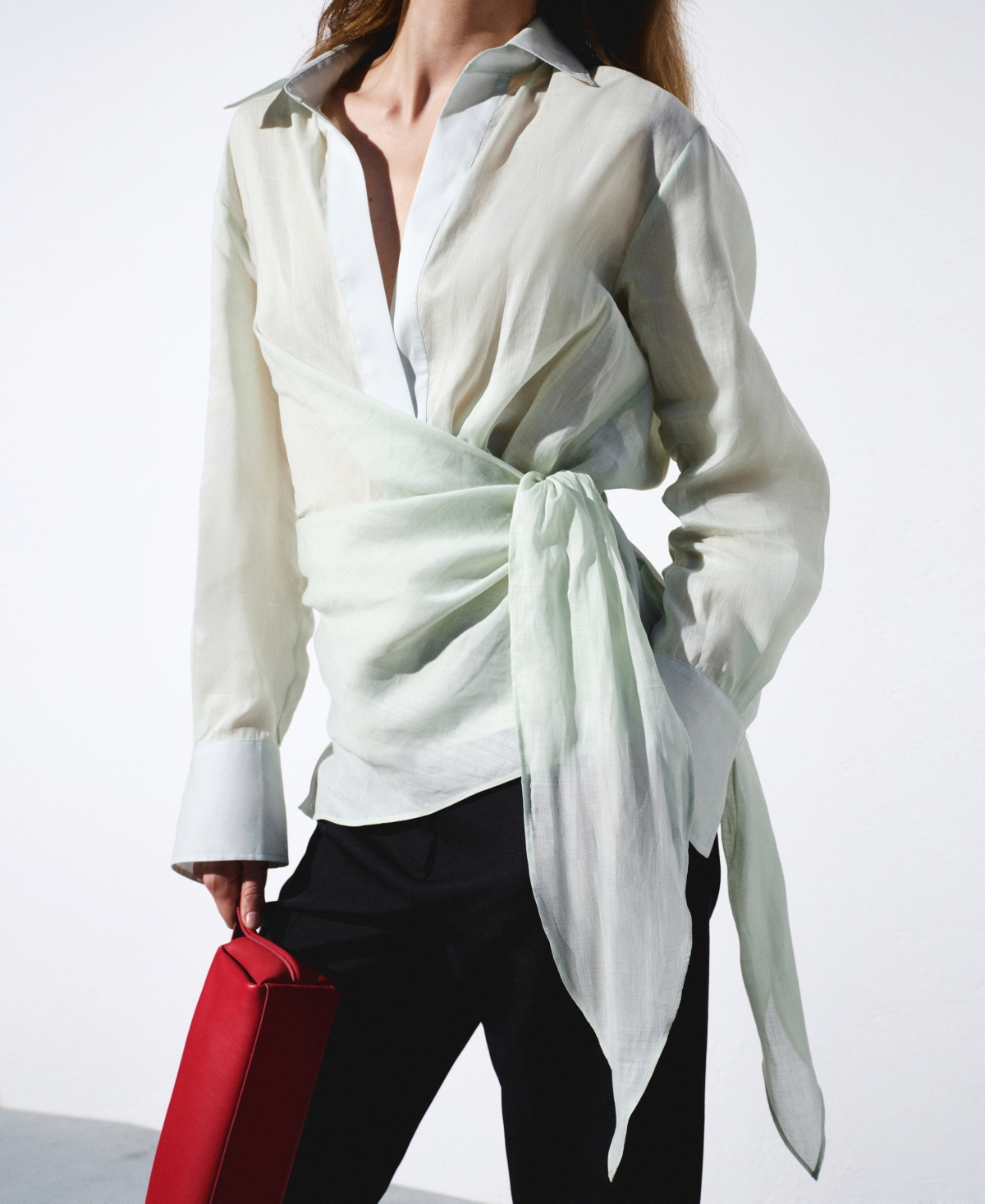 Click here for Selection Mango Womens Ramie Double-Breasted Shirt... prices