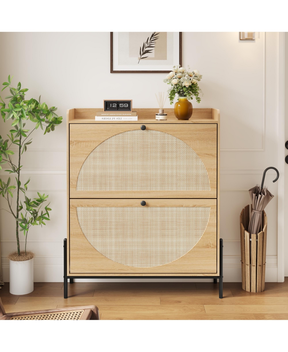 Click here for Rainsken Rattan Shoe Cabinet  Narrow Freestanding... prices