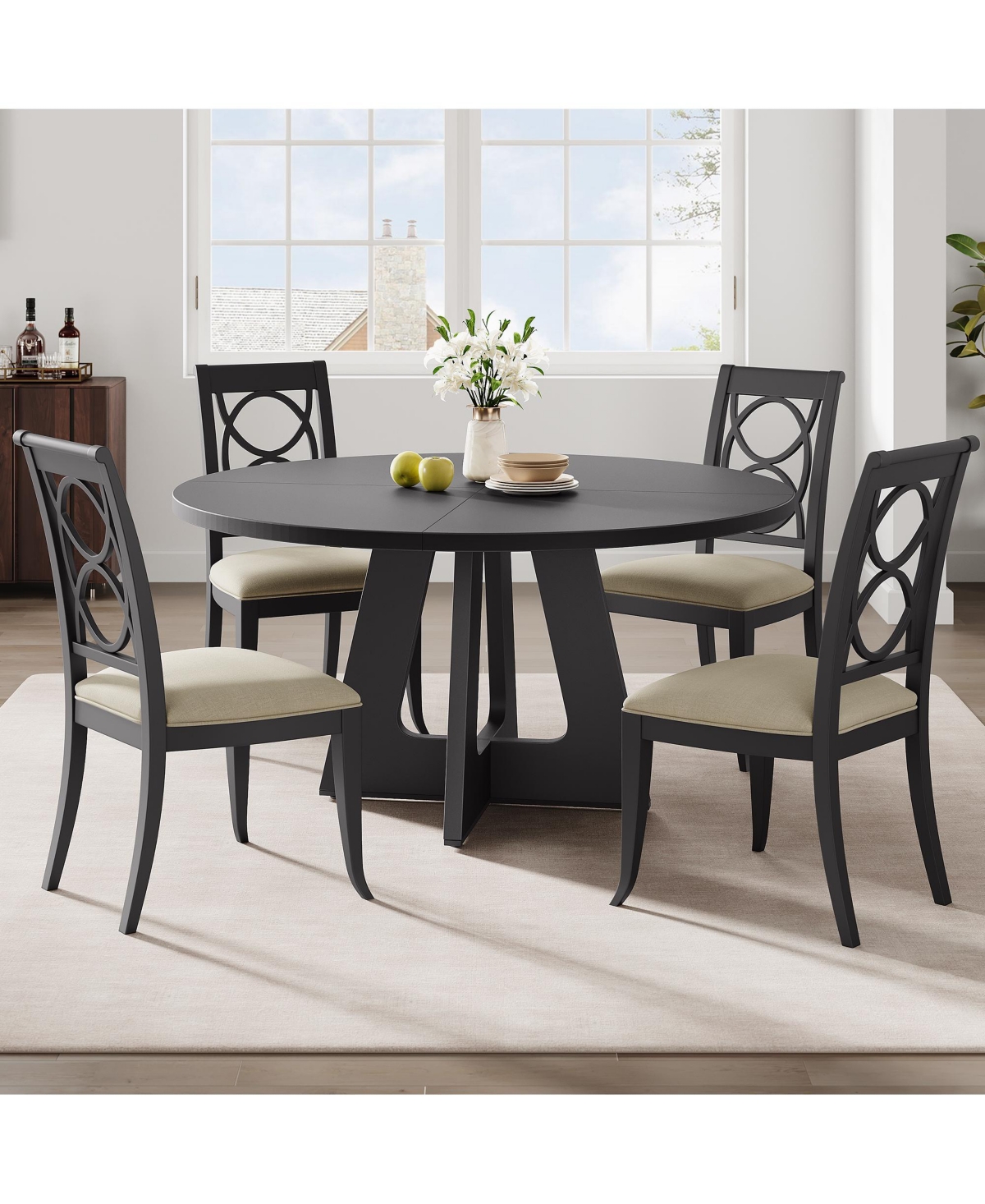 Click here for Homfan Round Dining Table  Farmhouse Table for 4-6... prices