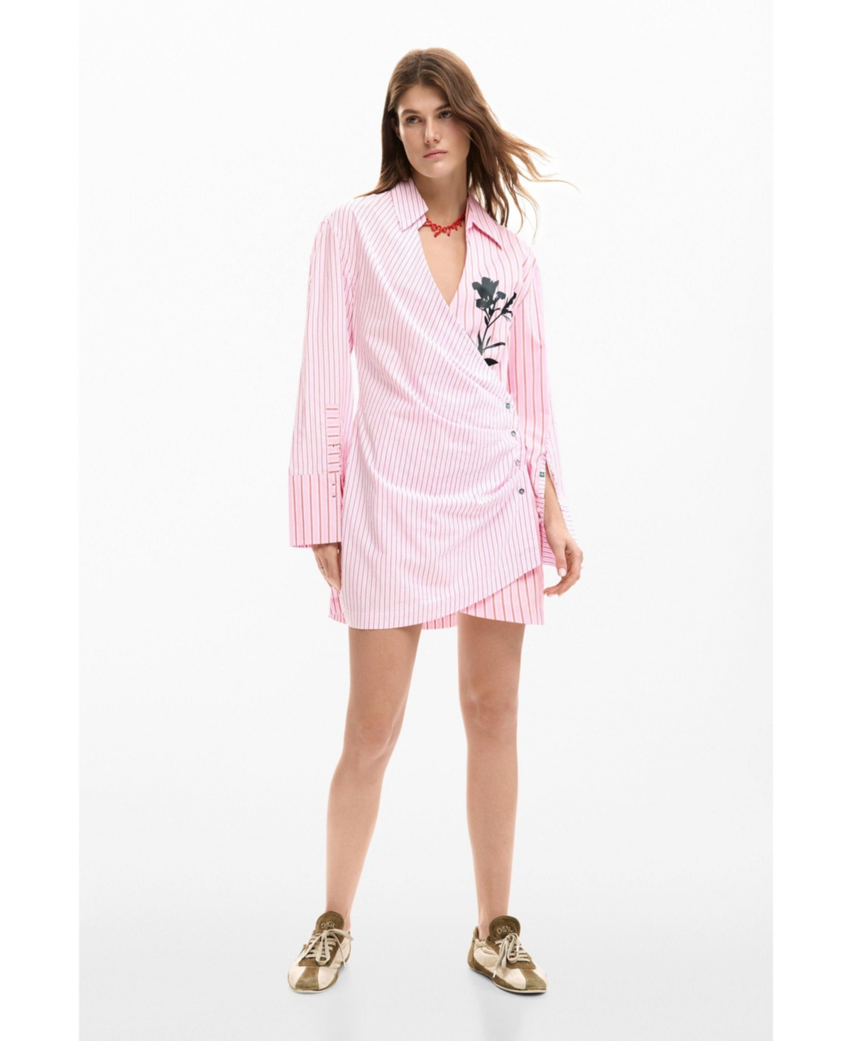 Click here for Desigual Womens Poplin Shirt Dress - Pink prices