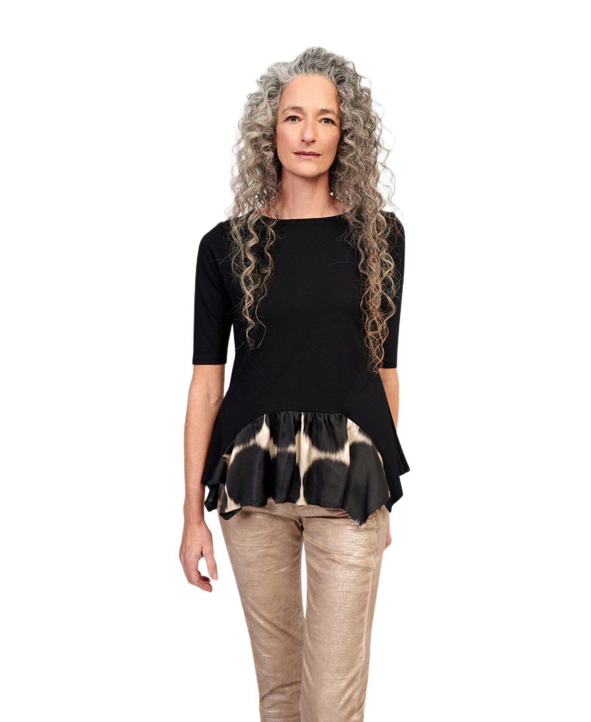 Click here for Alembika Womens Sierra Flouncy Tee - Black prices