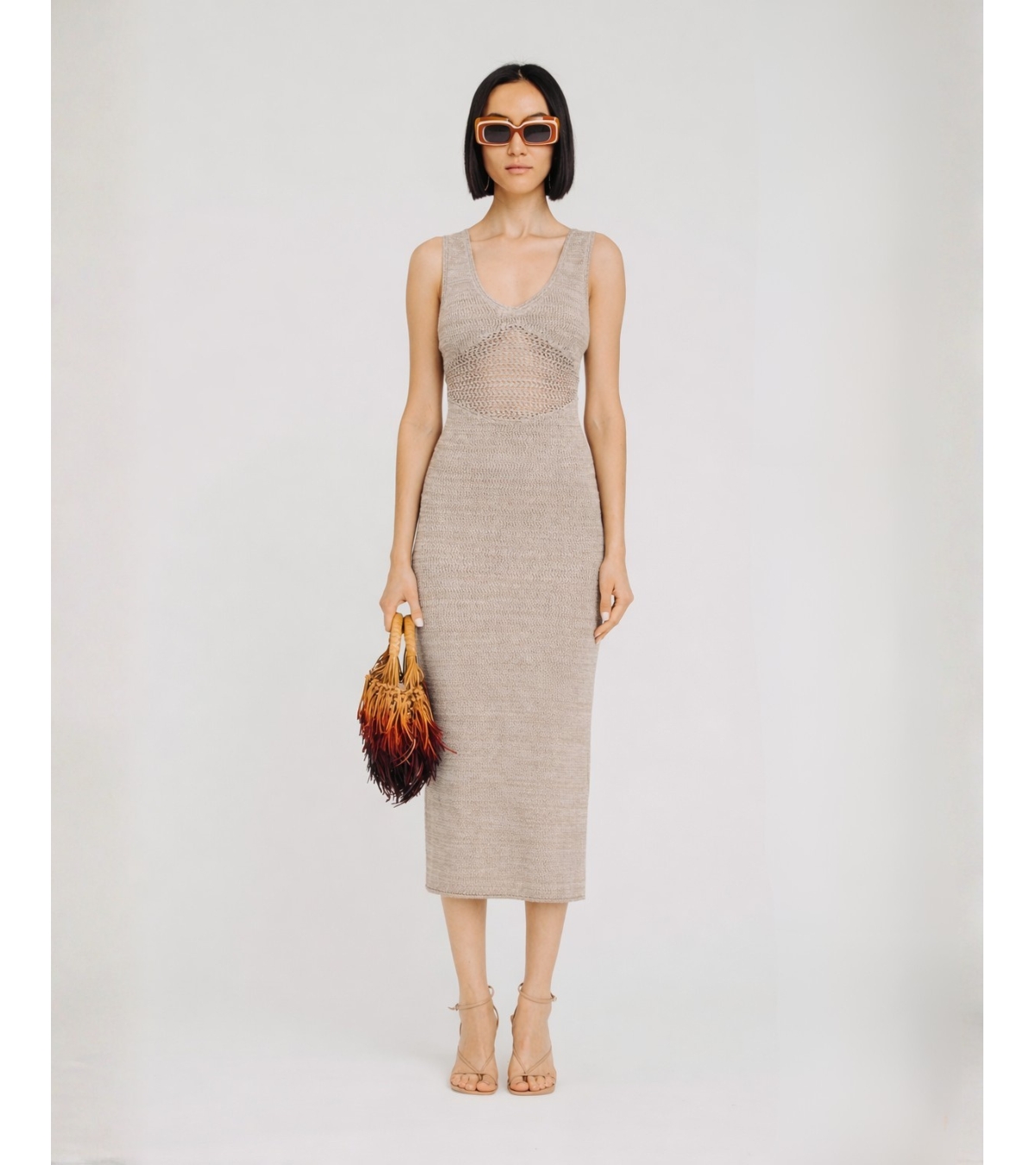 Click here for Torn By Ronny Kobo Womens Melanie Dress - Sand/whi... prices