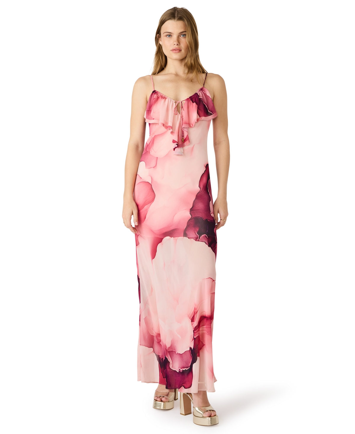 Click here for Bb Dakota Womens Printed V-Neck Maxi Dress - Ether... prices