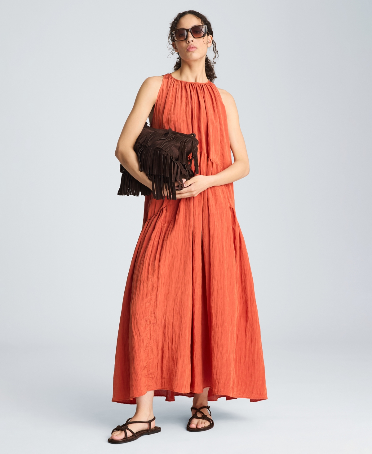 Click here for Kenneth Cole Womens Halter Neck Tiered Maxi Dress... prices