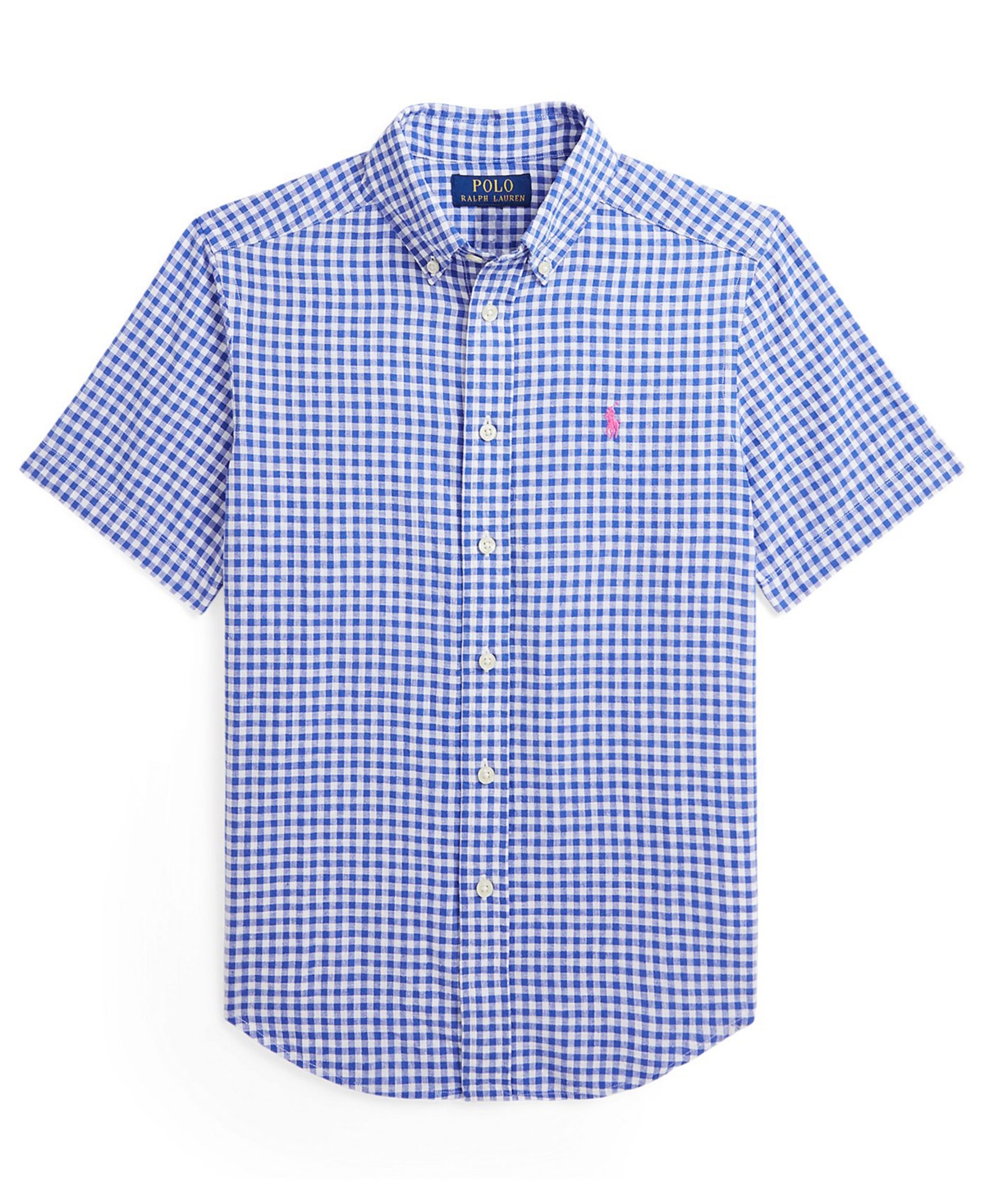 Click here for Polo Ralph Lauren Boys 8-20 Plaid Linen Short-Slee... prices