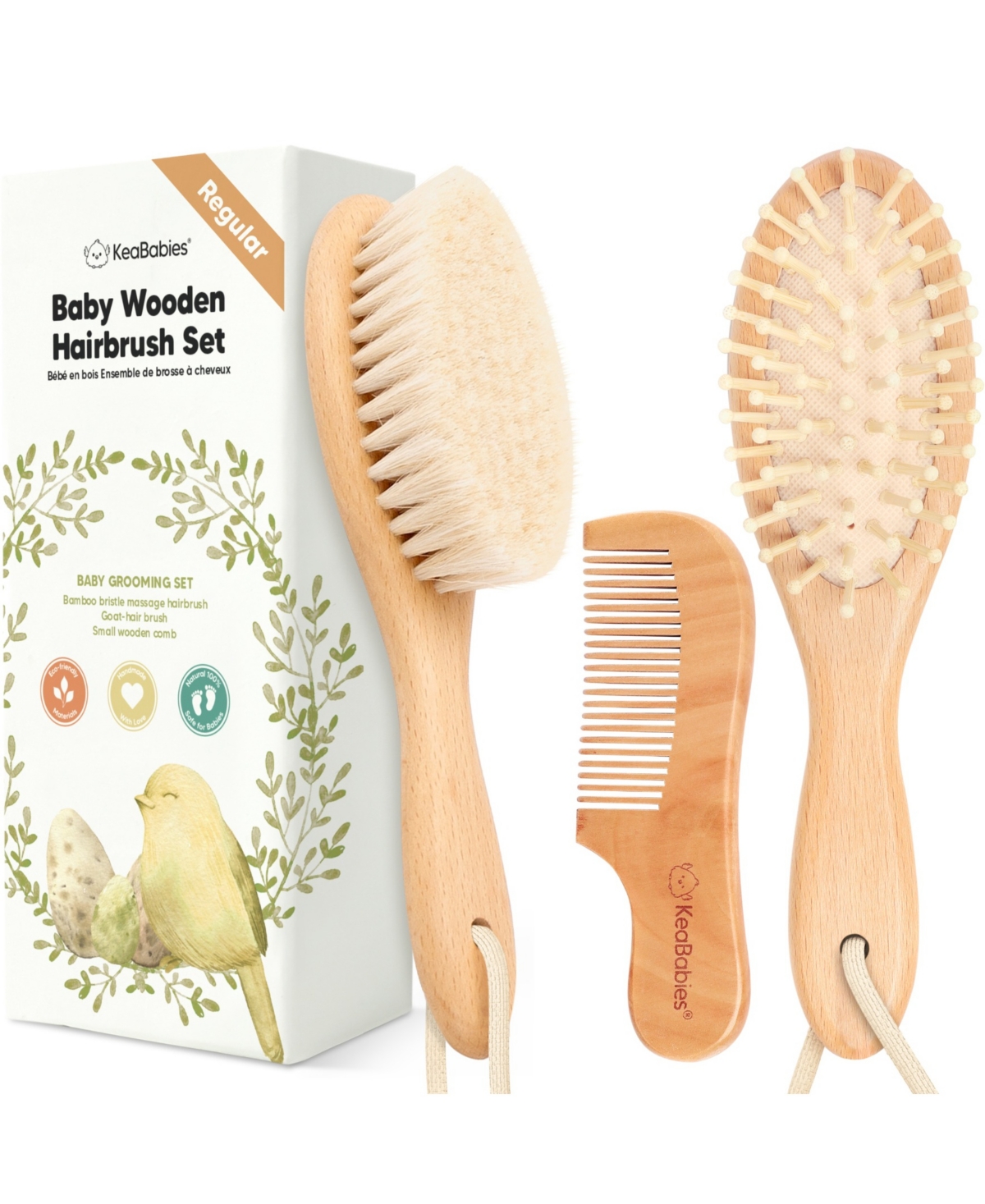 Click here for KeaBabies Baby Hair Brush and Comb Set  Oval Woode... prices