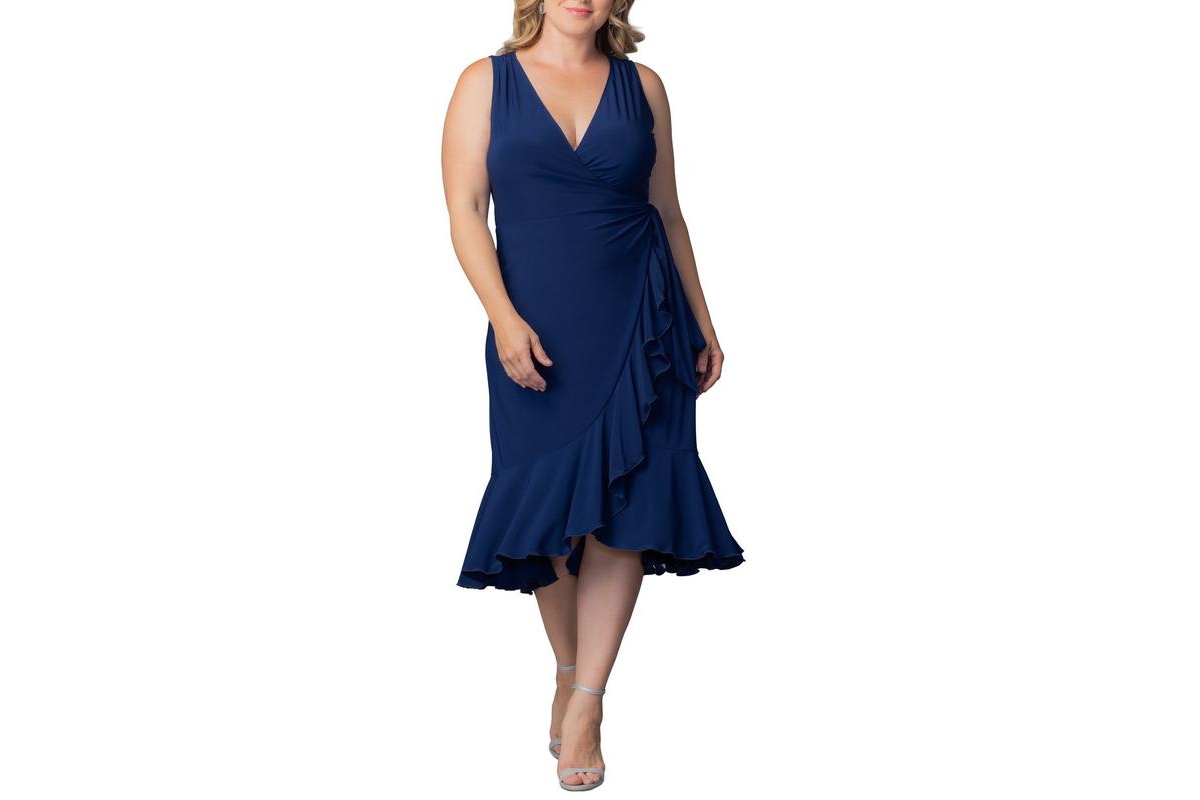 Click here for Kiyonna Plus Size Laguna Sleeveless Wrap Dress - N... prices