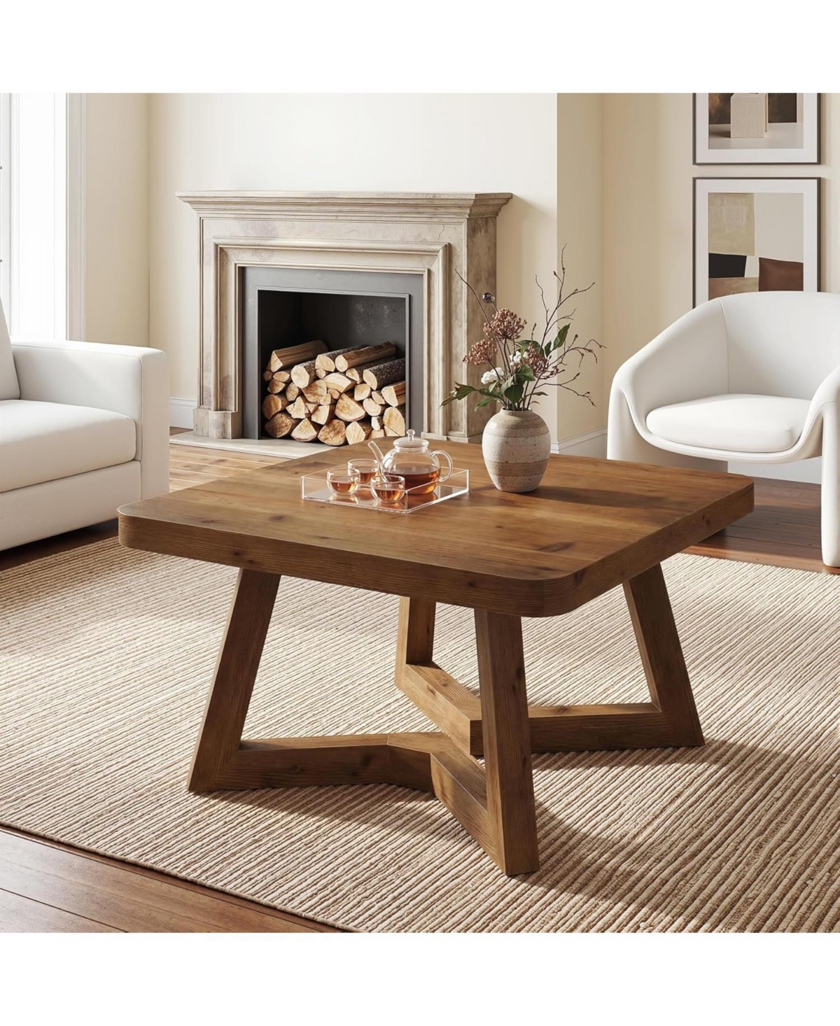 Click here for Tribesigns 31.5 Solid Wood Square Coffee Table  Fa... prices