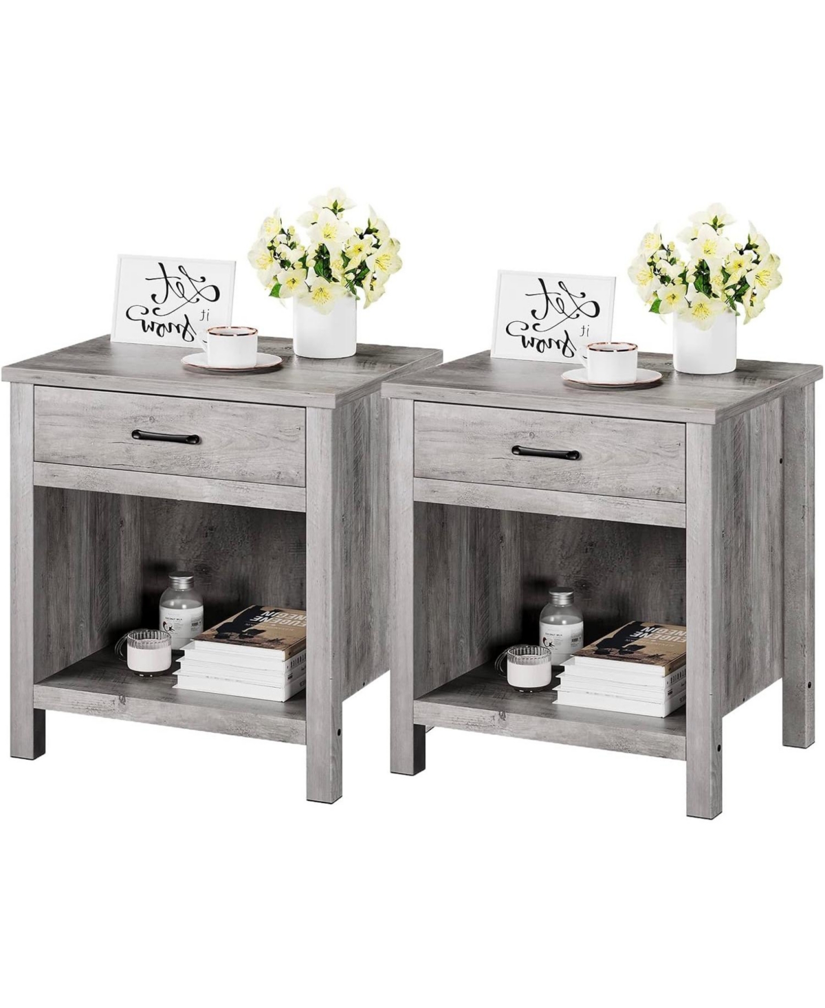 Click here for gaomon Farmhouse nightstand set of 2 with drawer a... prices